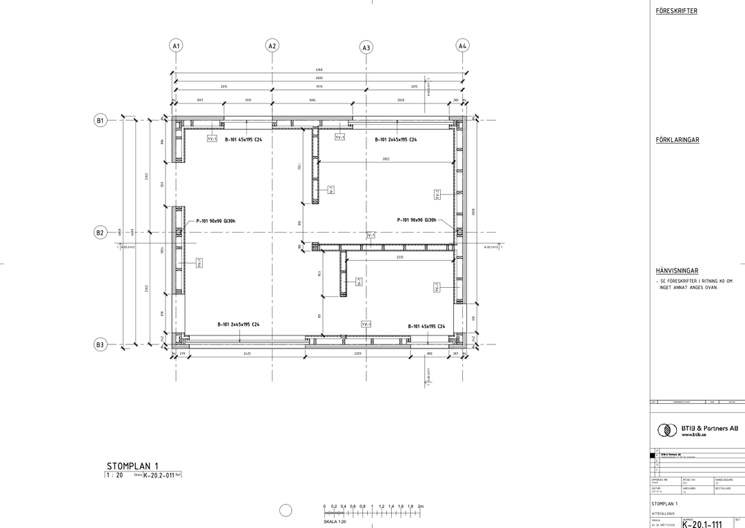 Konstruktionsritning för Attefallshus i Haninge | BTIB