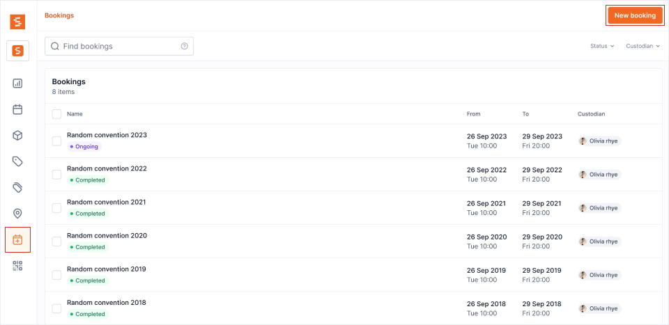 Shelf | How to create a Booking
