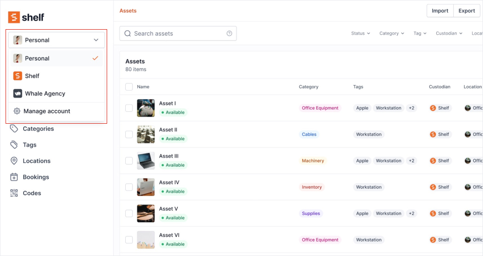 Shelf | Introduction to Workspaces