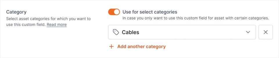 Shelf | Linking custom fields to categories