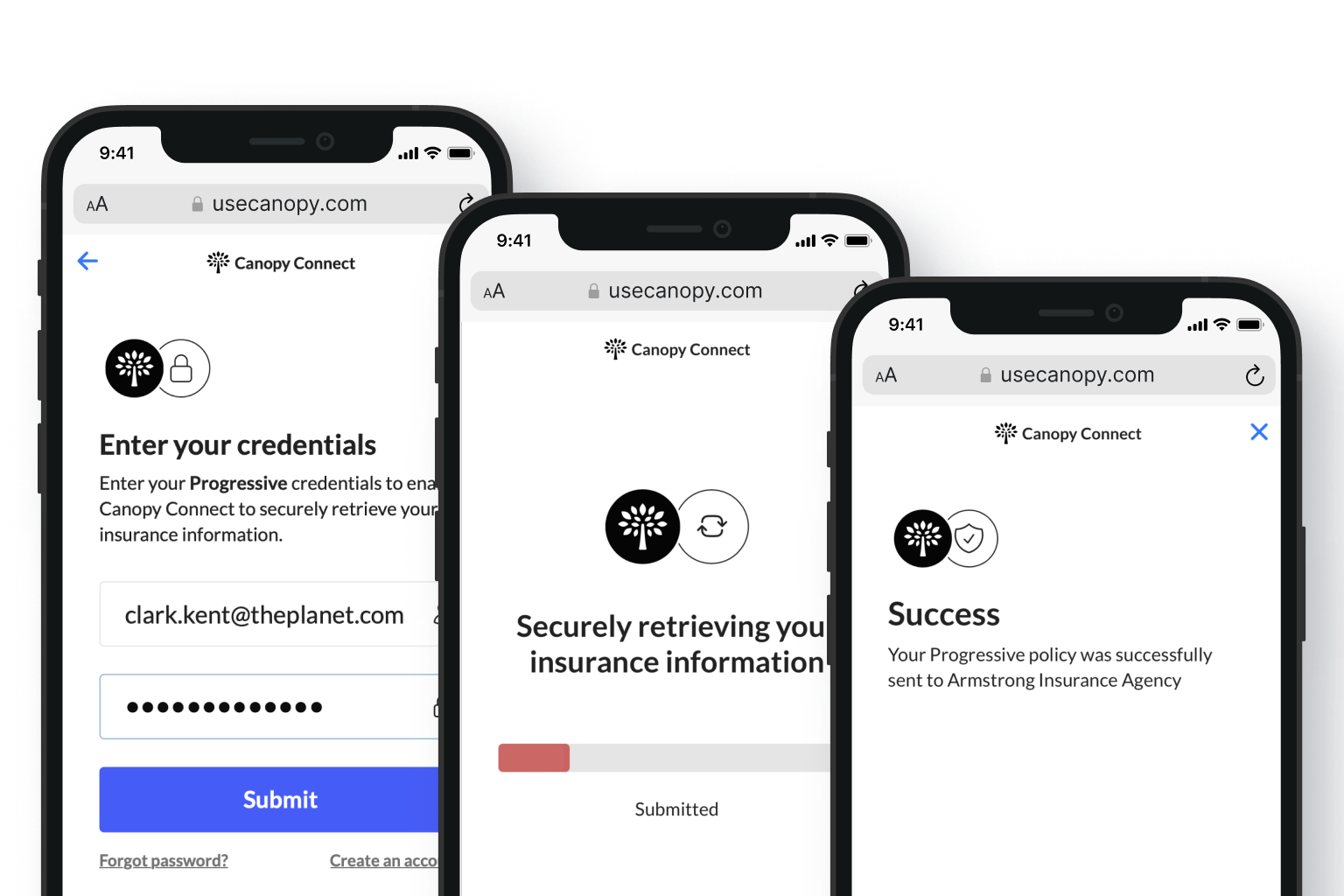 First Connect & Canopy Connect | Collect Insurance Info Fast