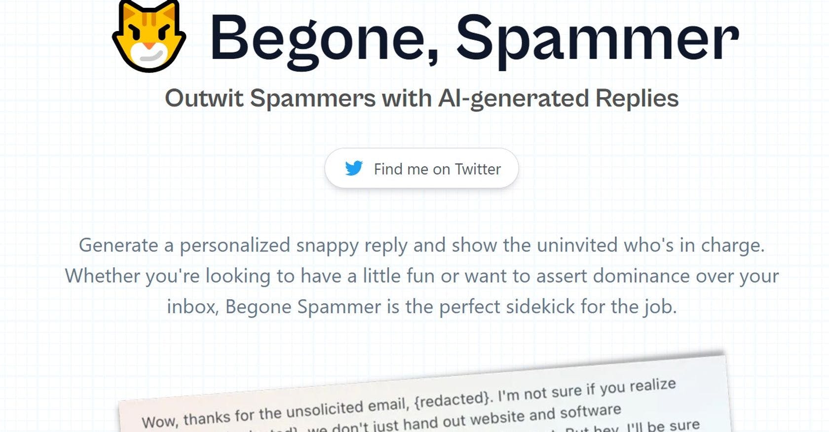 Begone Spammer - Email Assistant | Explore 10,000+ AI Tools & Explore ...
