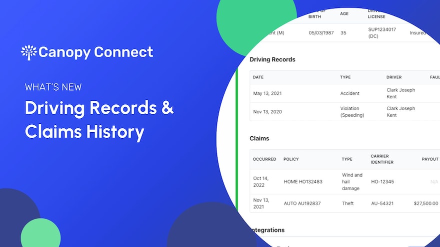 See Driving Records and Claims History in Canopy Connect | Canopy ...