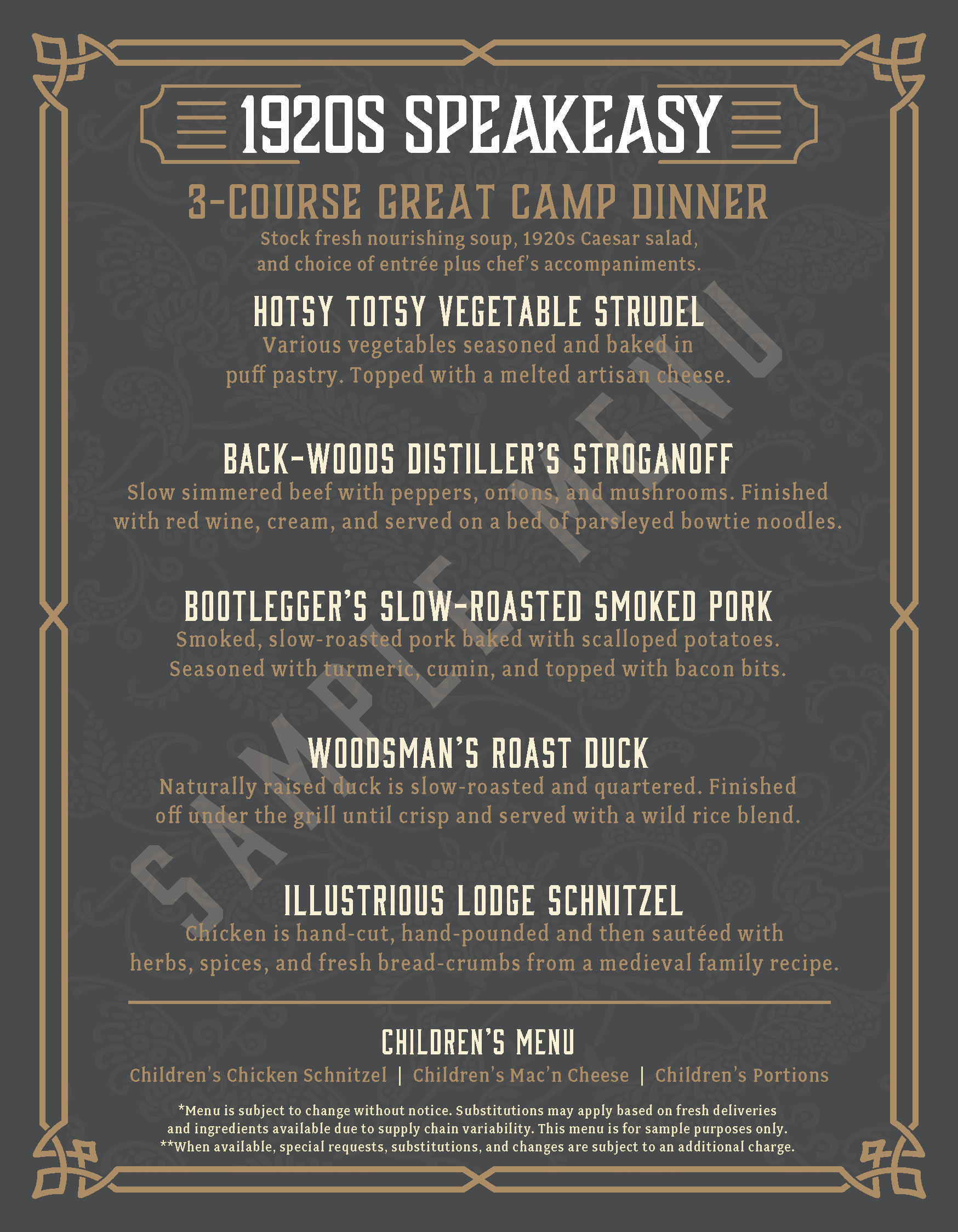 1920s Speakeasy Dinner Experience | Experiences | Hohmeyer's Lake Clear ...