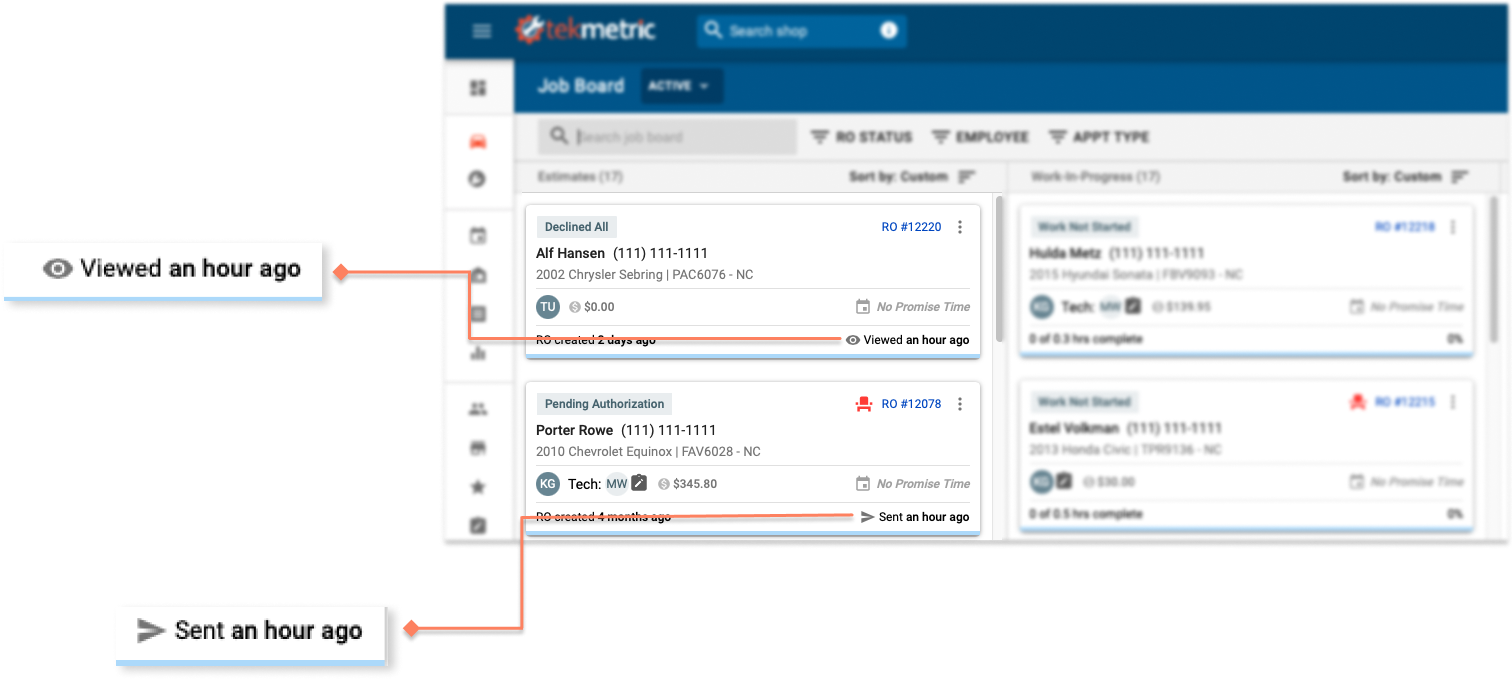 Repairs Management Software: Tekmetric’s Job Board | Tekmetric