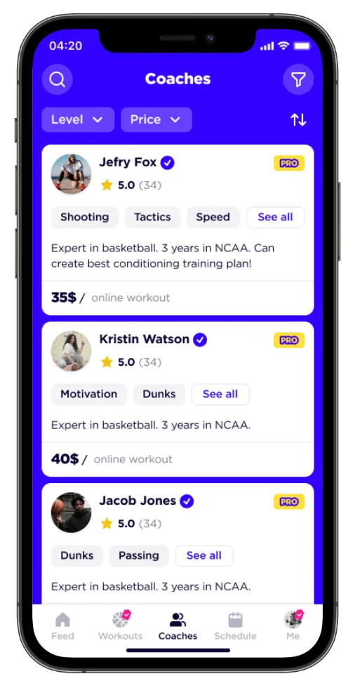 Level Up — Basketball Training App for Players & Coaches