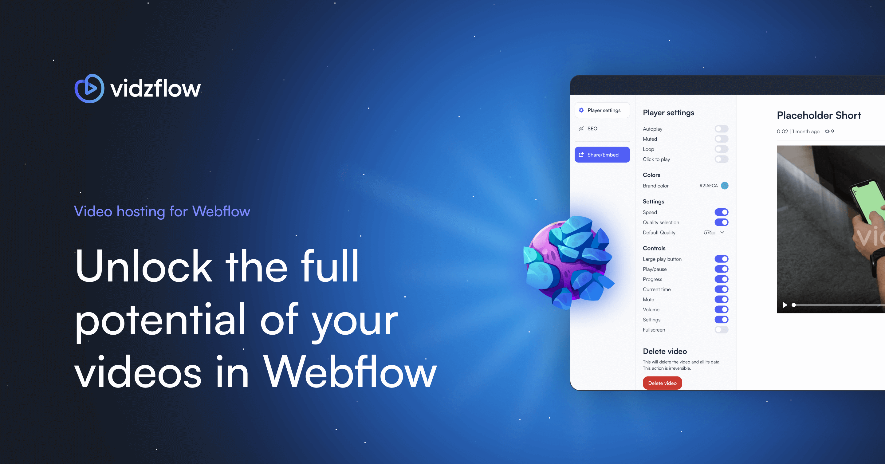 Webflow video player examples | Vidzflow