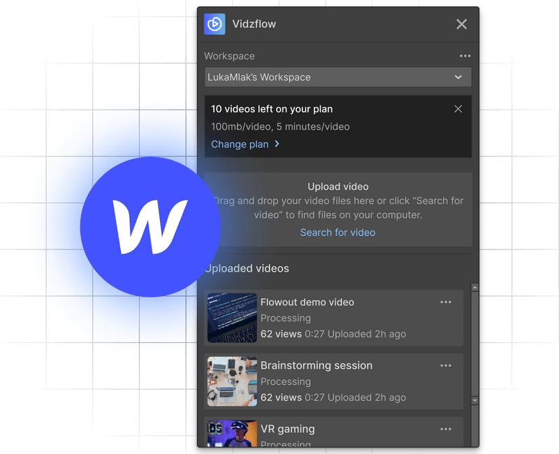 Video hosting for Webflow | Vidzflow