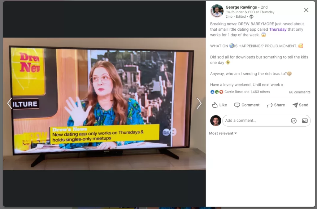 Marketing strategy by dating app – Thursday