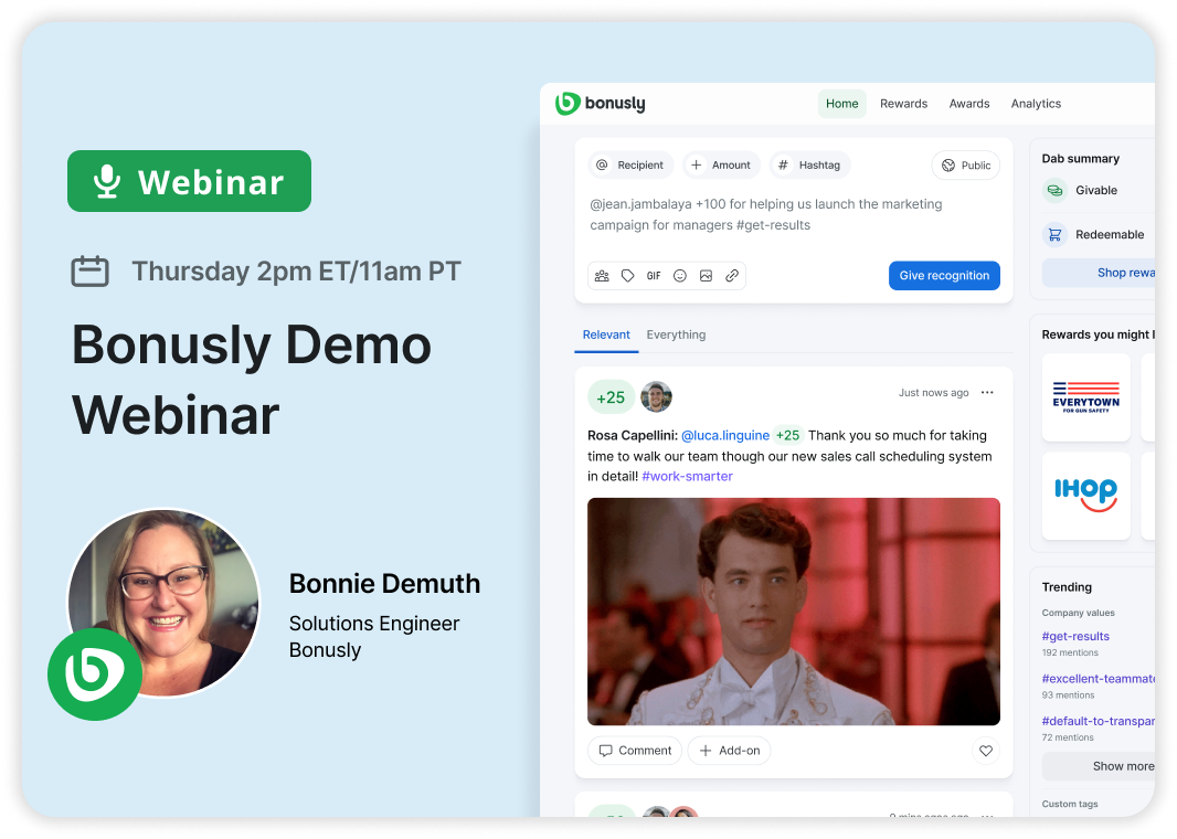 Bonusly | Fun and Smart Employee Recognition and Rewards