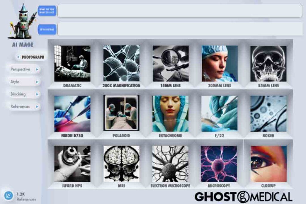 "AI Image Generator Prompt References for Medical Art"