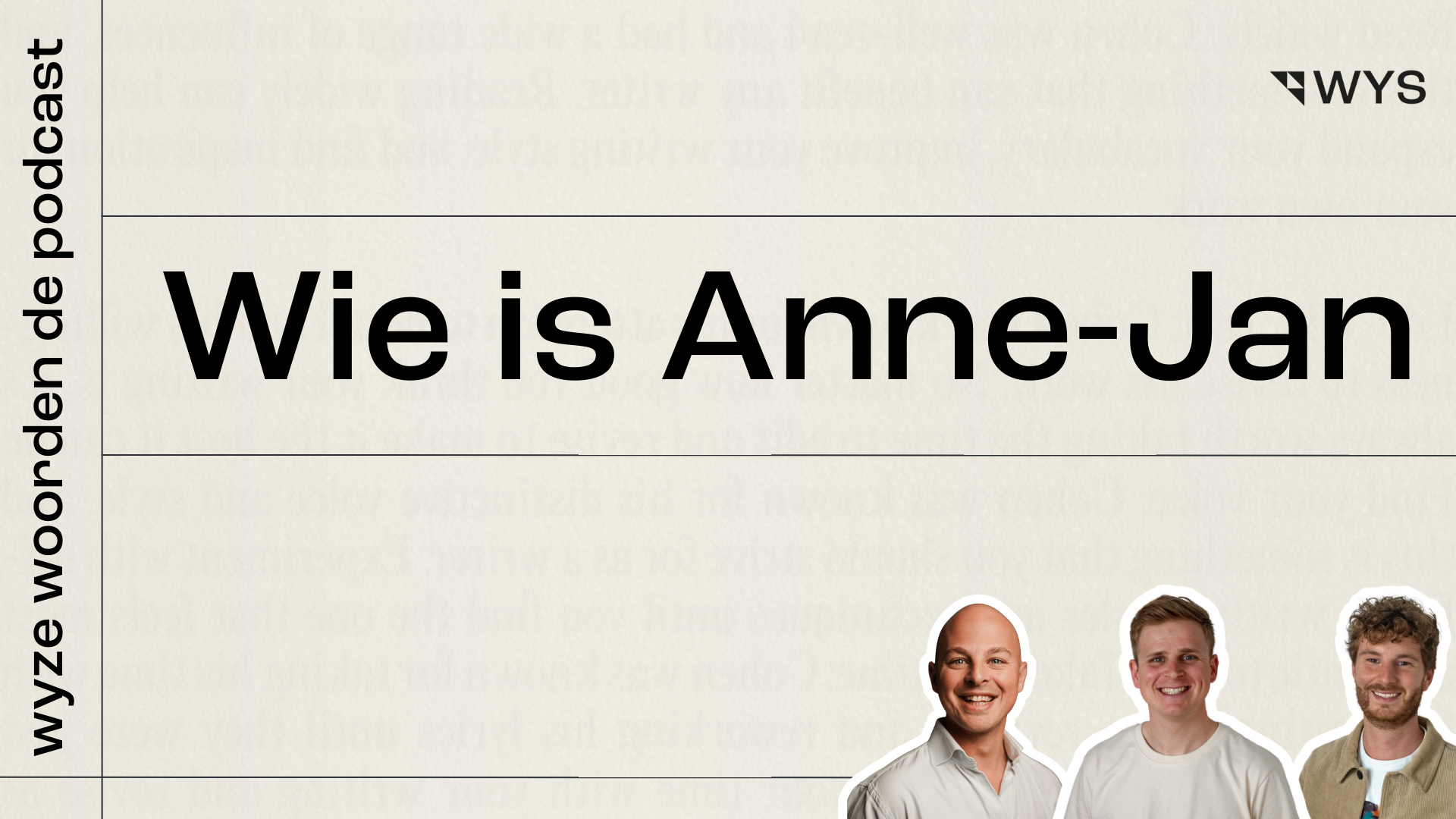 Wie is Anne-Jan? Co-Founder van WYS