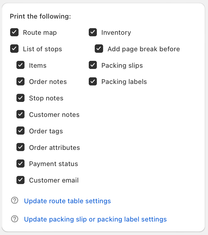 Printable Delivery Routes — Roundtrip