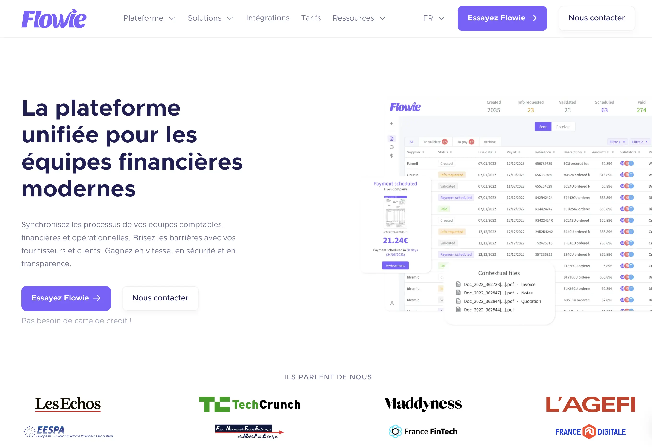 Flowie - Top 7 des meilleurs logiciels de dématérialisation des factures fournisseurs
