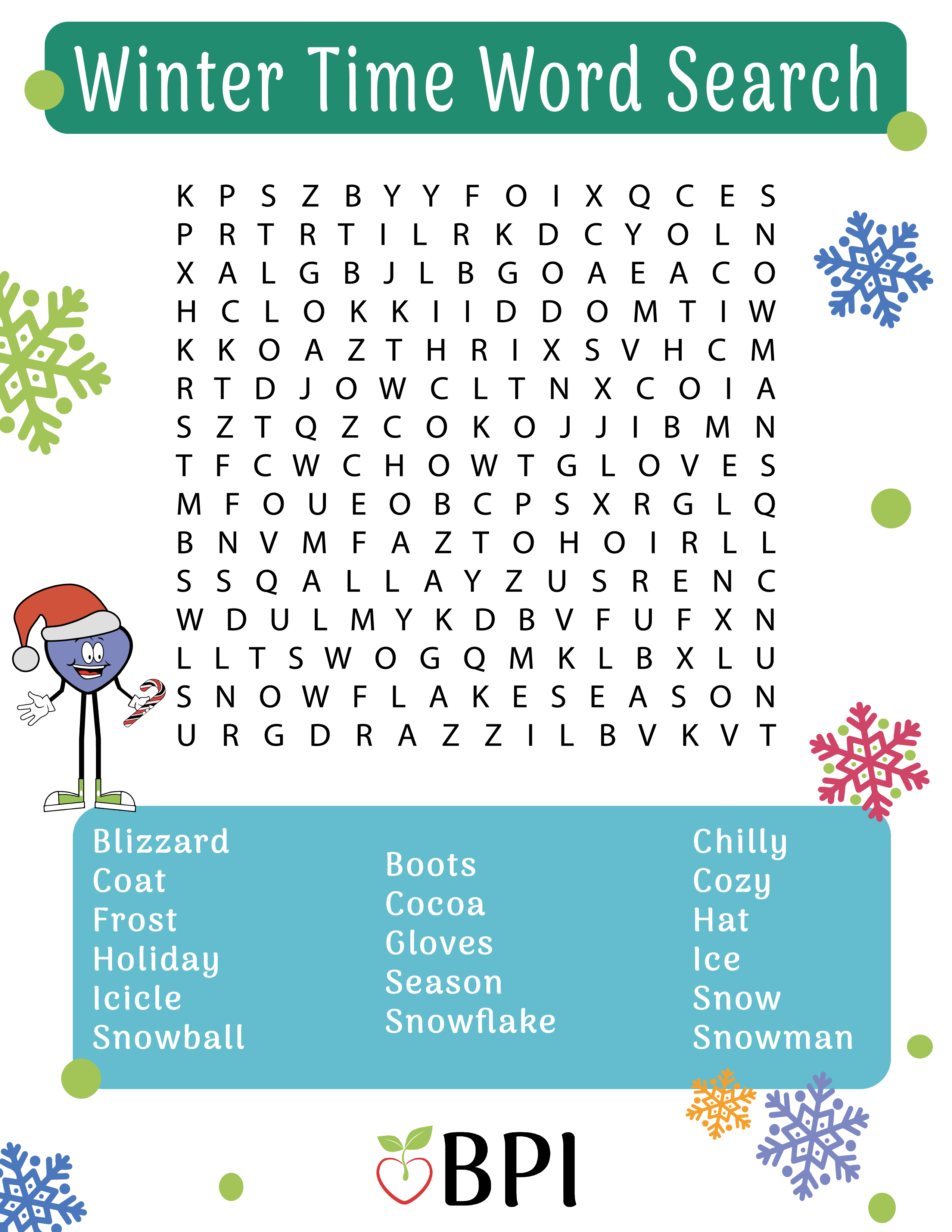 Winter Time Word Search