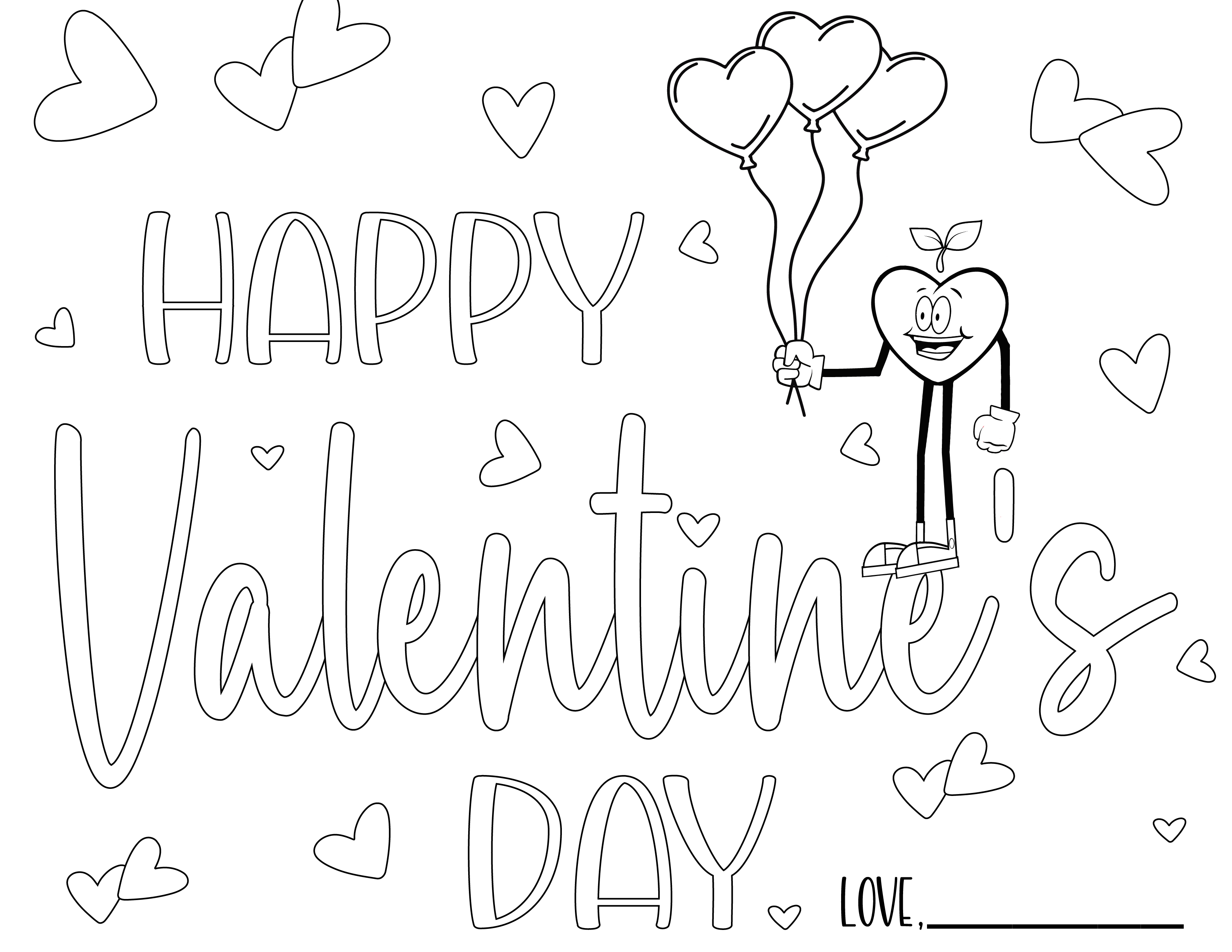 Valentine's Day Card Coloring Sheet