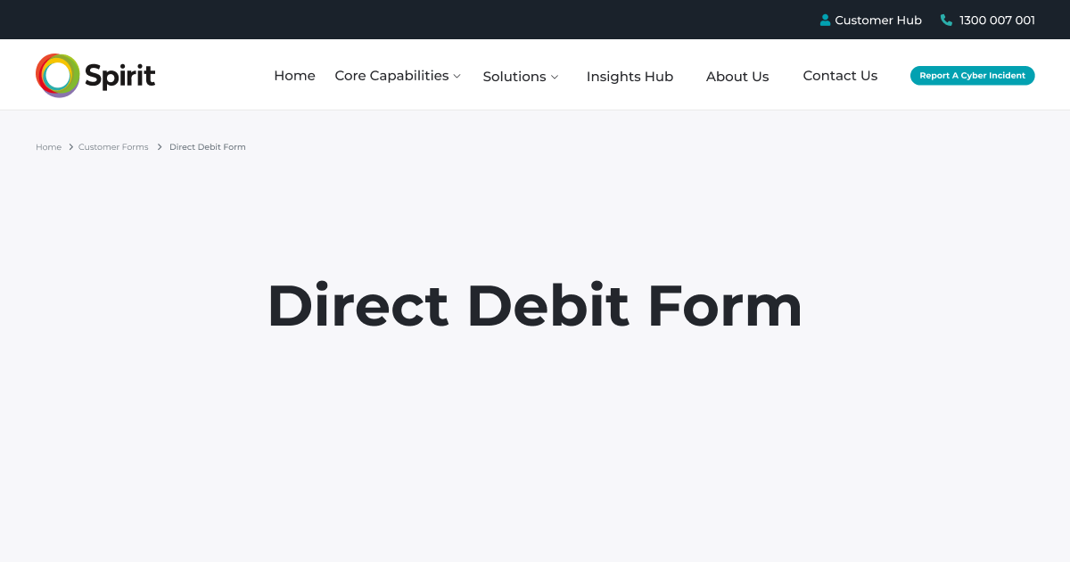 Direct Debit Form