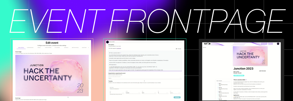 event frontpage