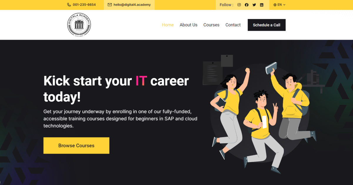 Digital4 Academy - Kick start your IT career today!