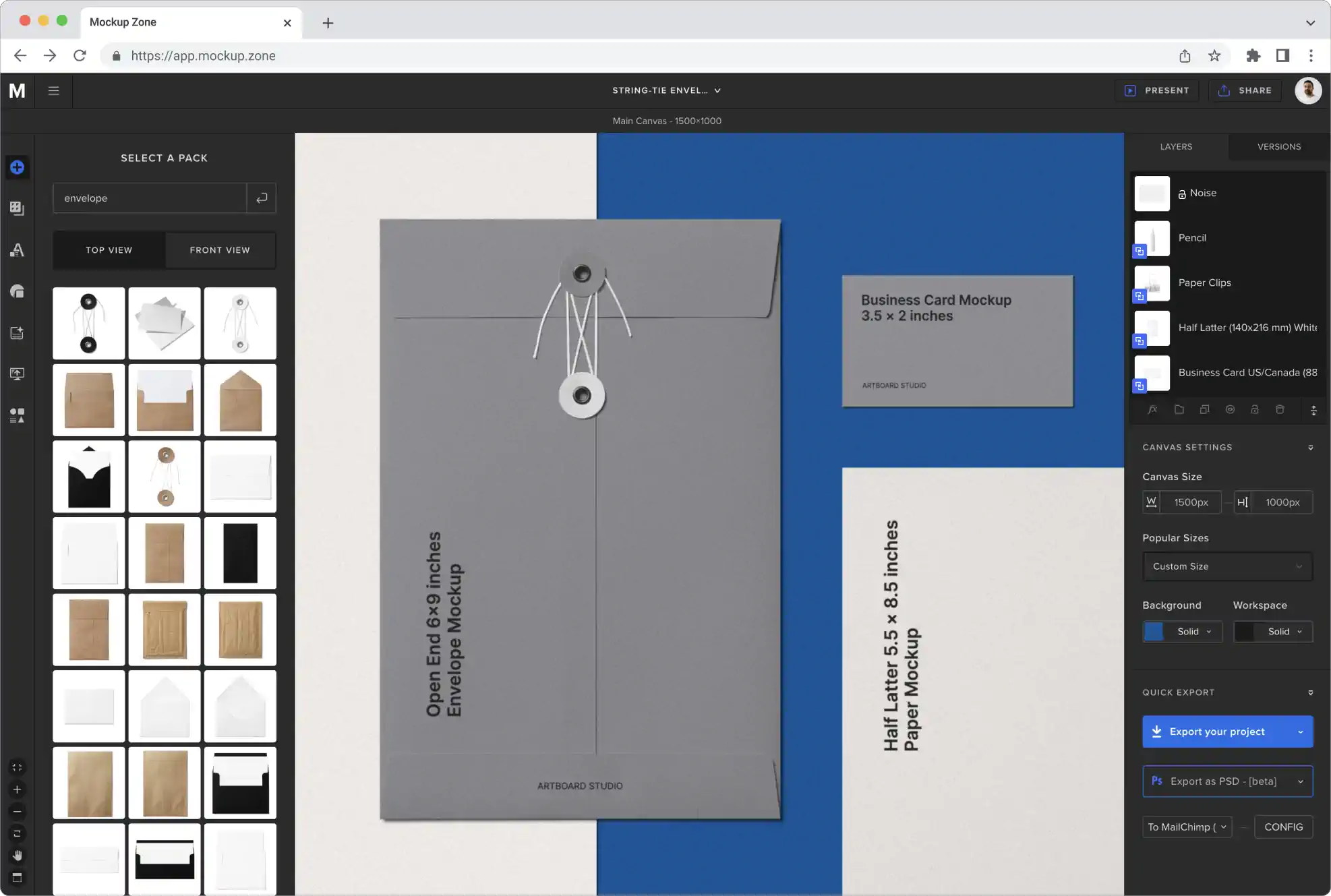 Free Online Envelope Mockup Templates And Items — Mockup Zone