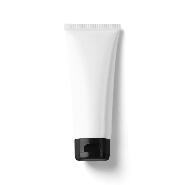 Top View Hand Cream Tube Mockup with Black Cap