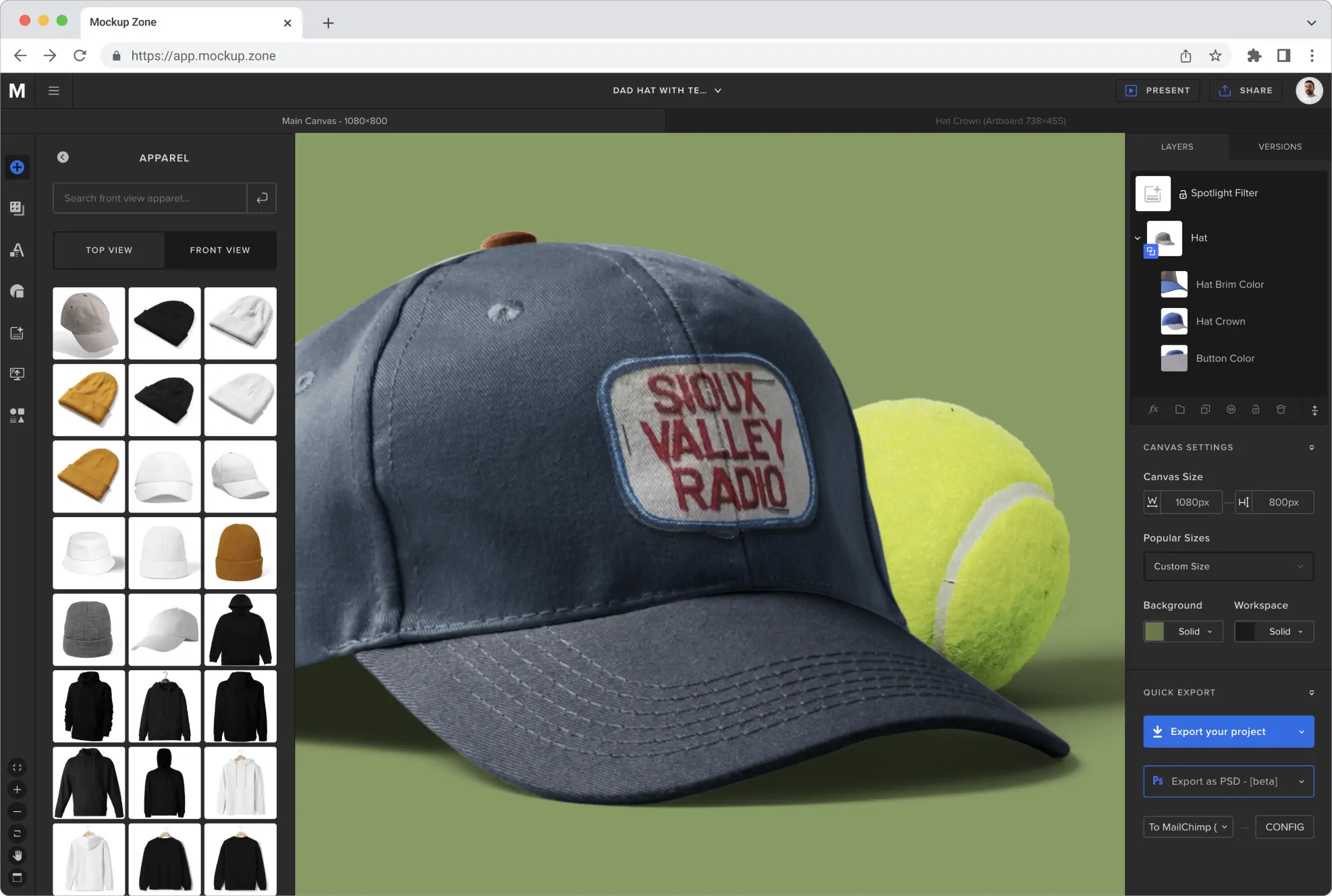 Free Online Hat Mockup Templates And Items — Mockup Zone