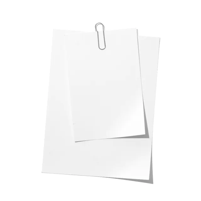 Photo Papers Mockup With Metal Paperclip