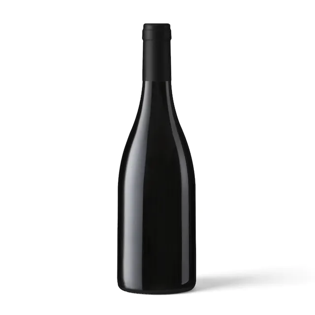 Front View Black Wine Bottle Mockup