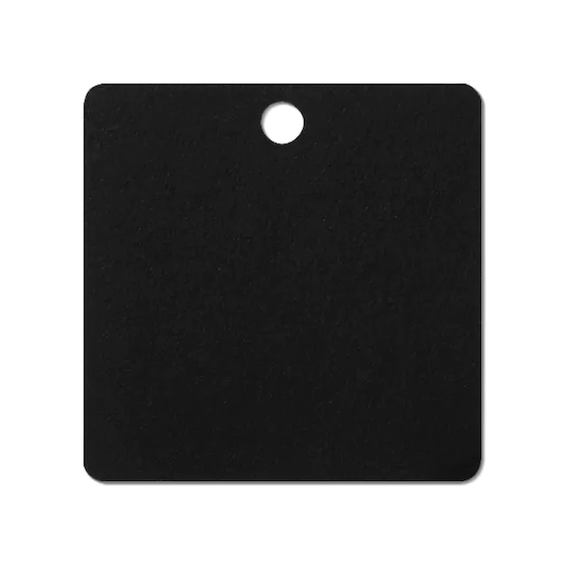 Front View Black Square Rounded Label Tag Mockup