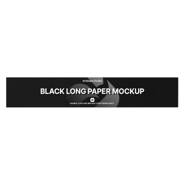 Black Long Paper Mockup