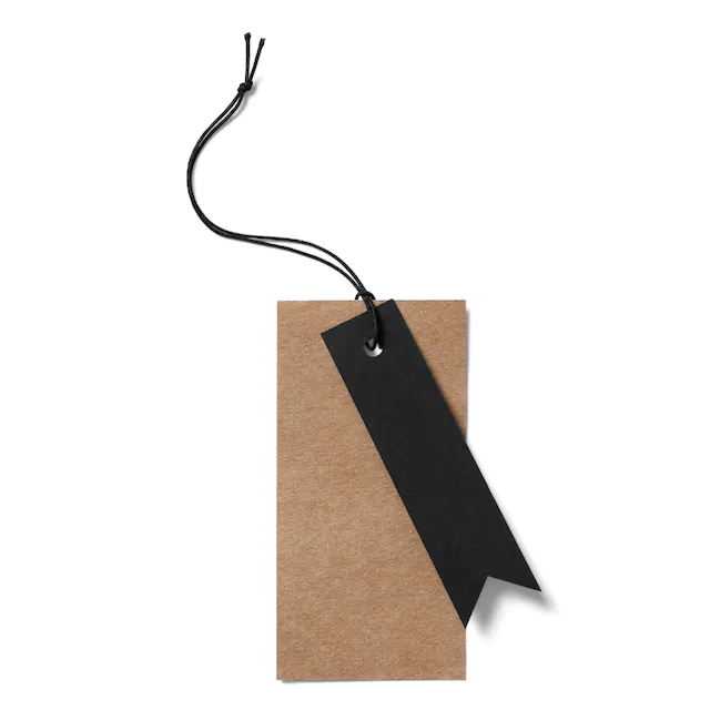 Kraft Black Rectangle Label Tag Mockup