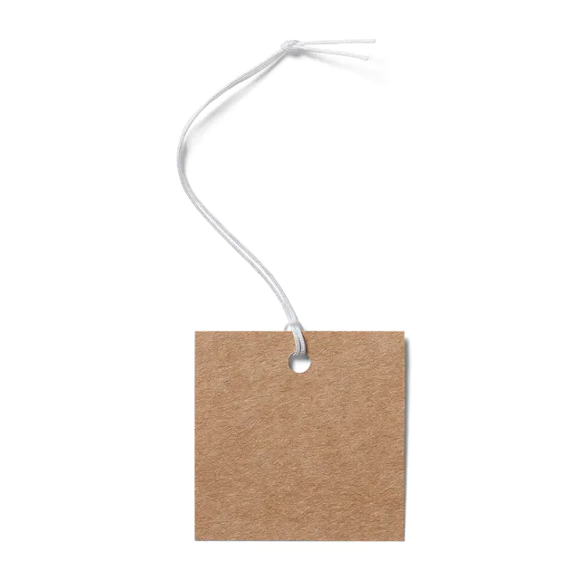 Square Label Tag Kraft Mockup