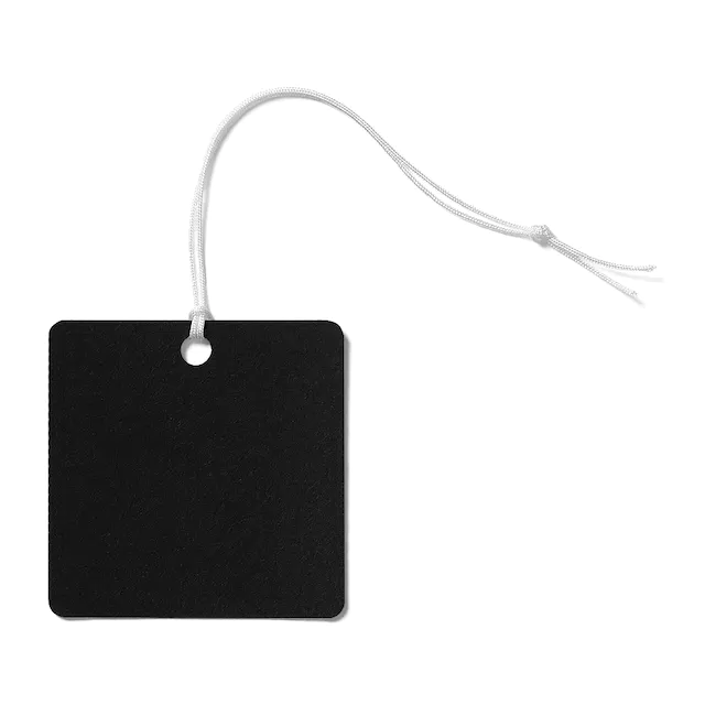 Black Square Label Tag Mockup