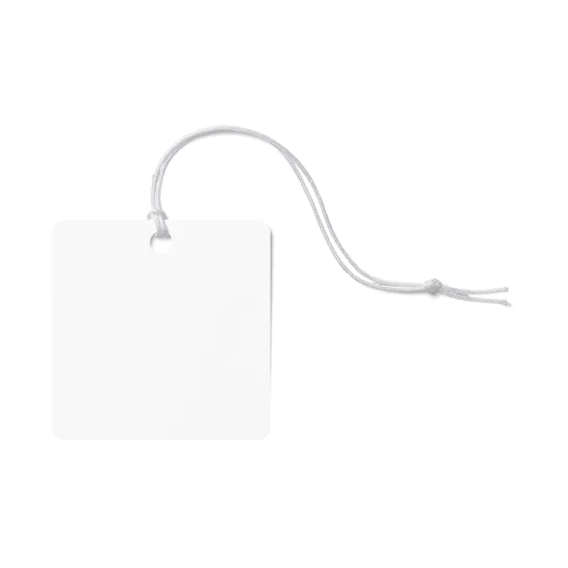 Square Label Tag White Mockup