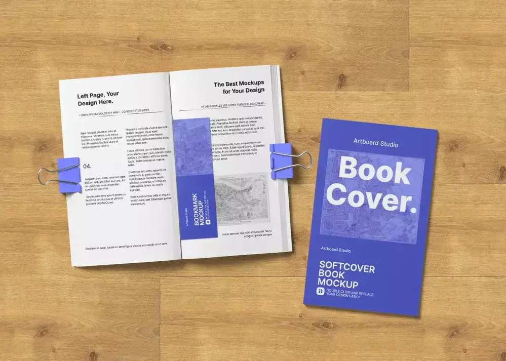Book Mockup With Cover And Inner Pages — Mockup Zone