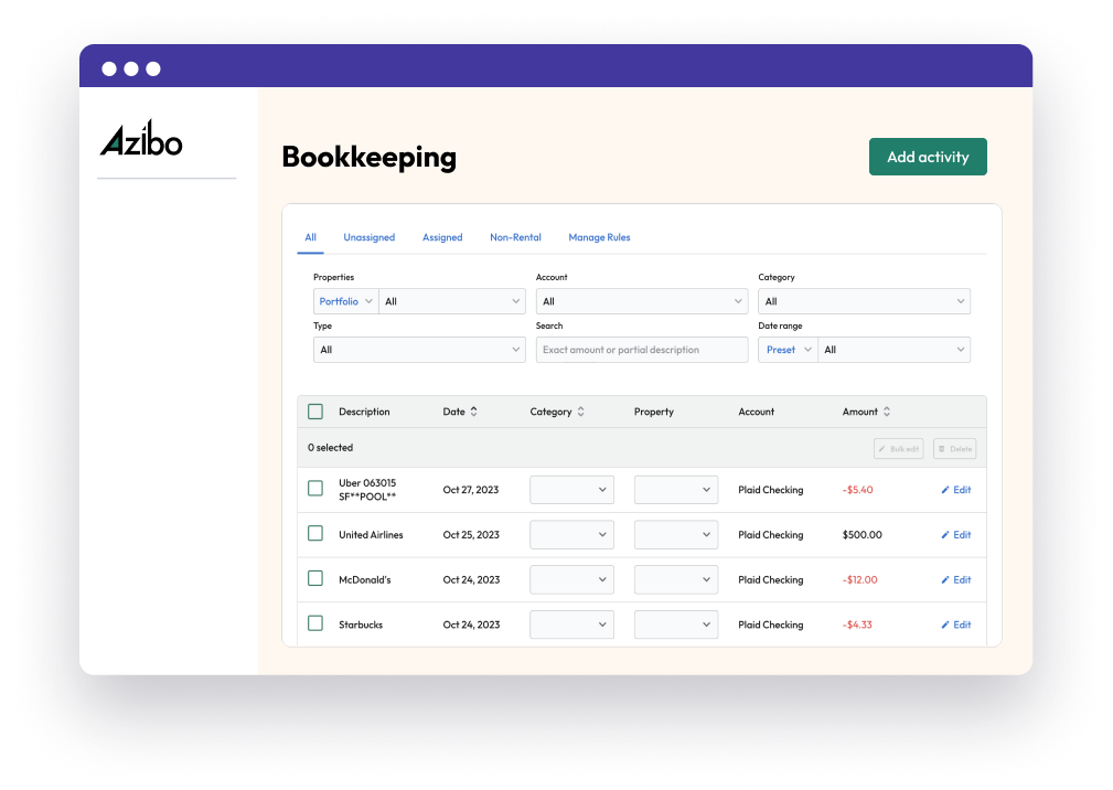 Azibo vs. QuickBooks for Rental Property Management - Azibo