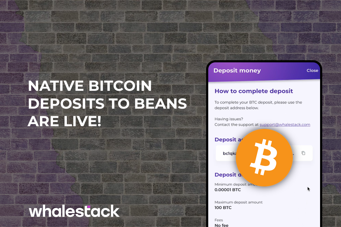 Native Bitcoin Deposits to Beans are Live!