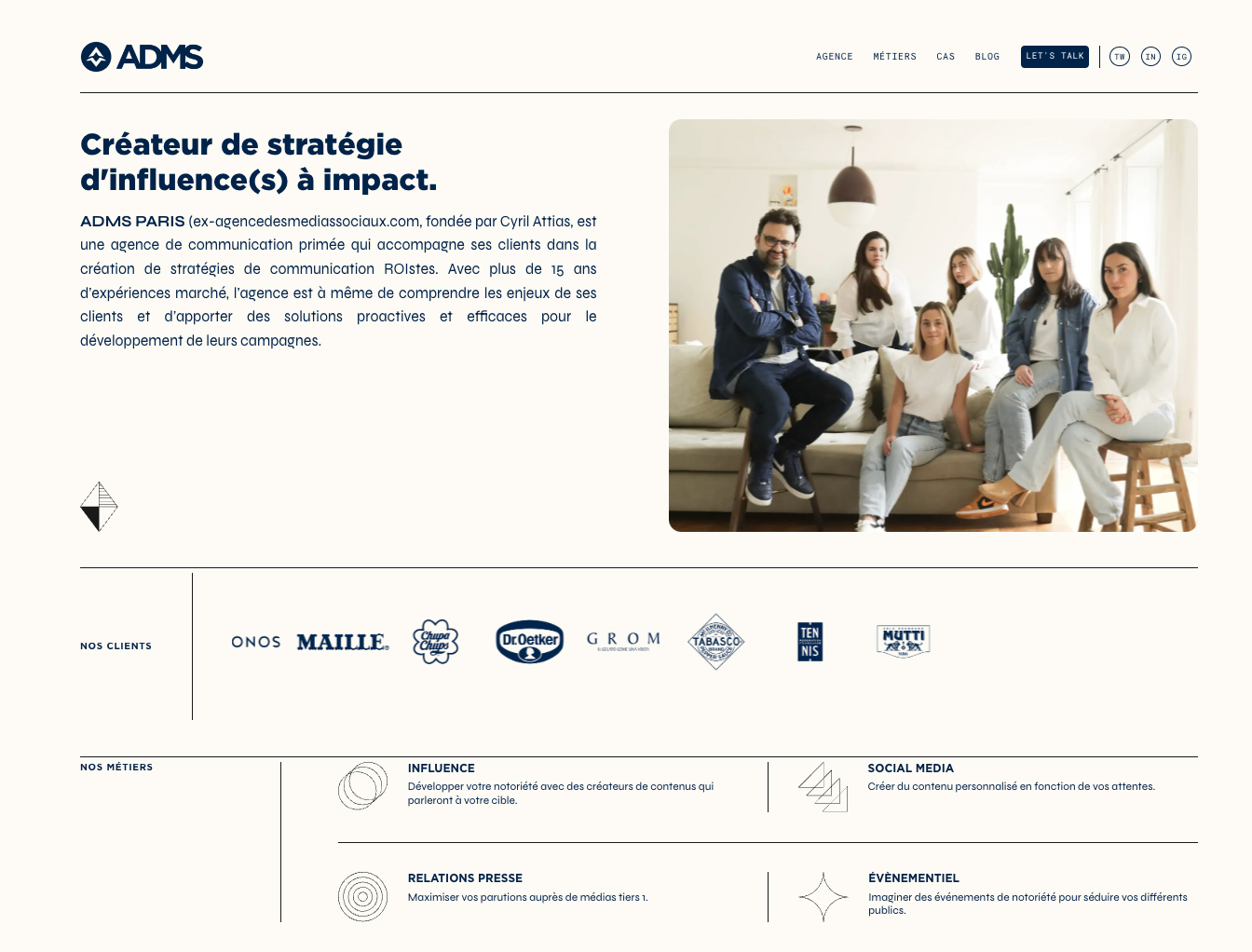 Accueil - L'agence marketing d'influence(s) - ADMS.PARIS