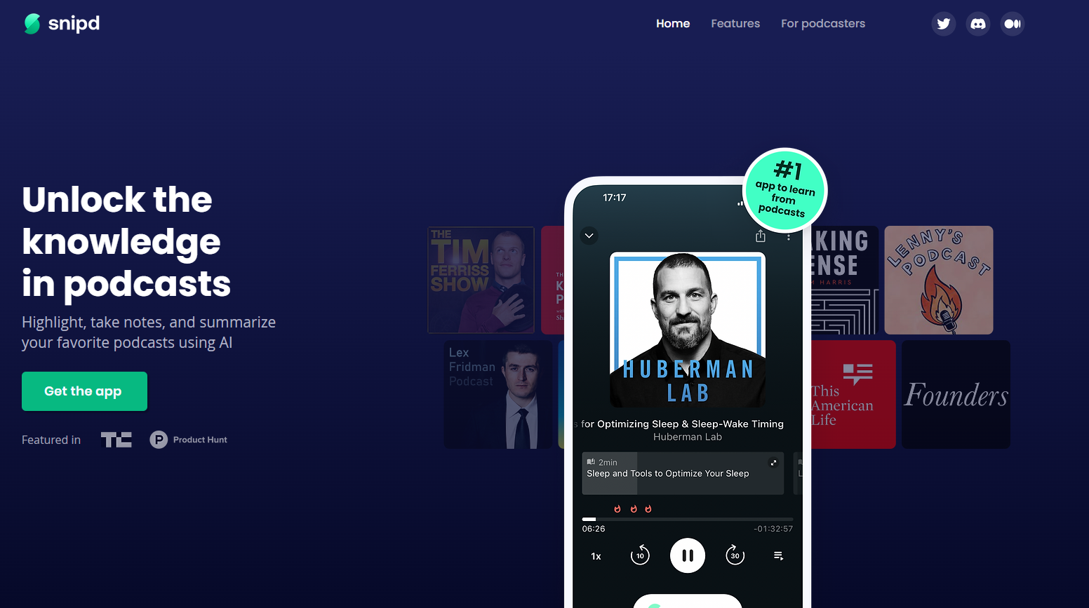 Discover New Podcasts with Snipd's AI Features