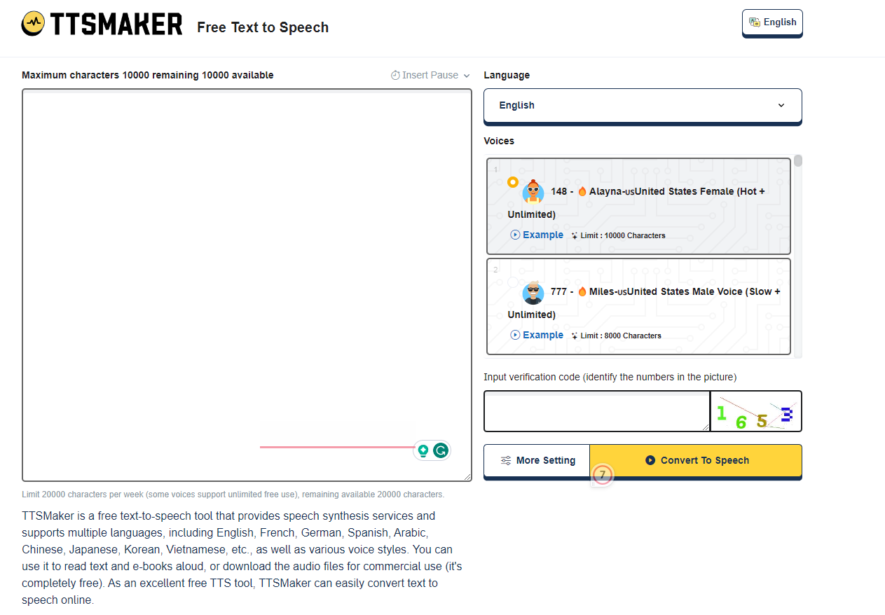 TTSMaker: Free Text to Speech Tool