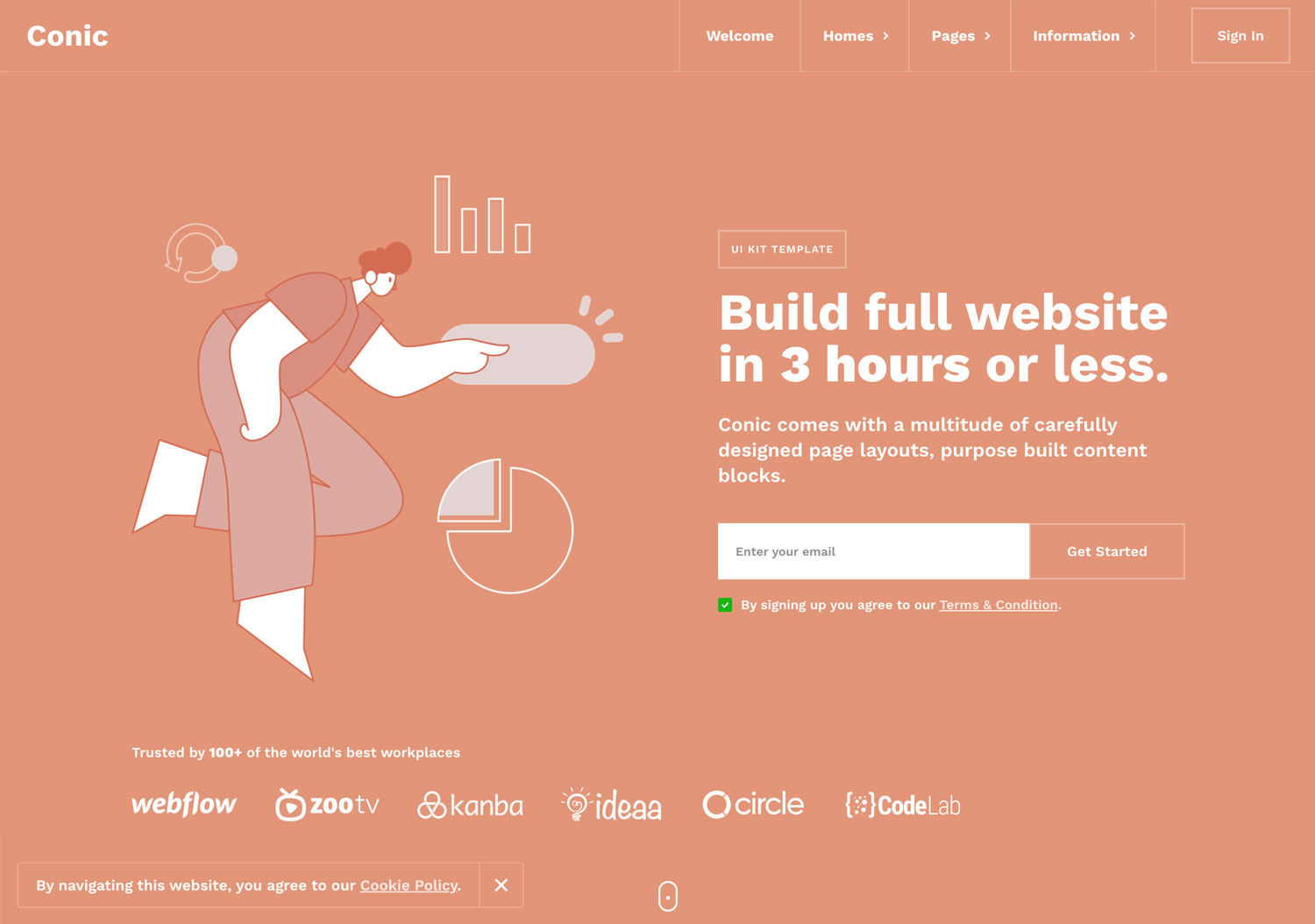 Conic Startup Webflow Template