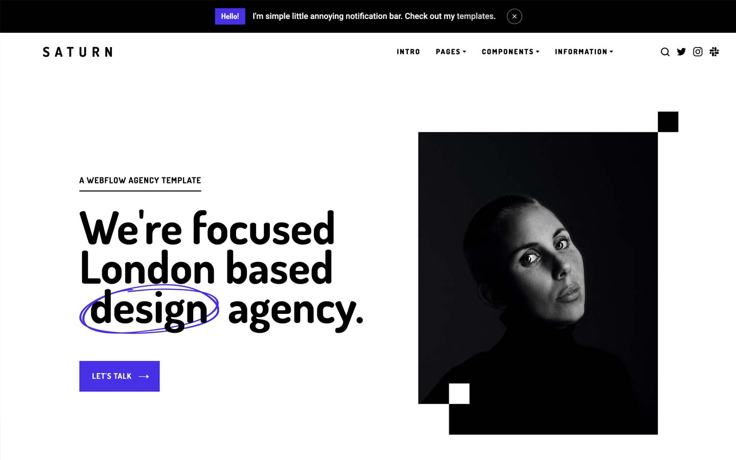 Saturn Agency Webflow Template