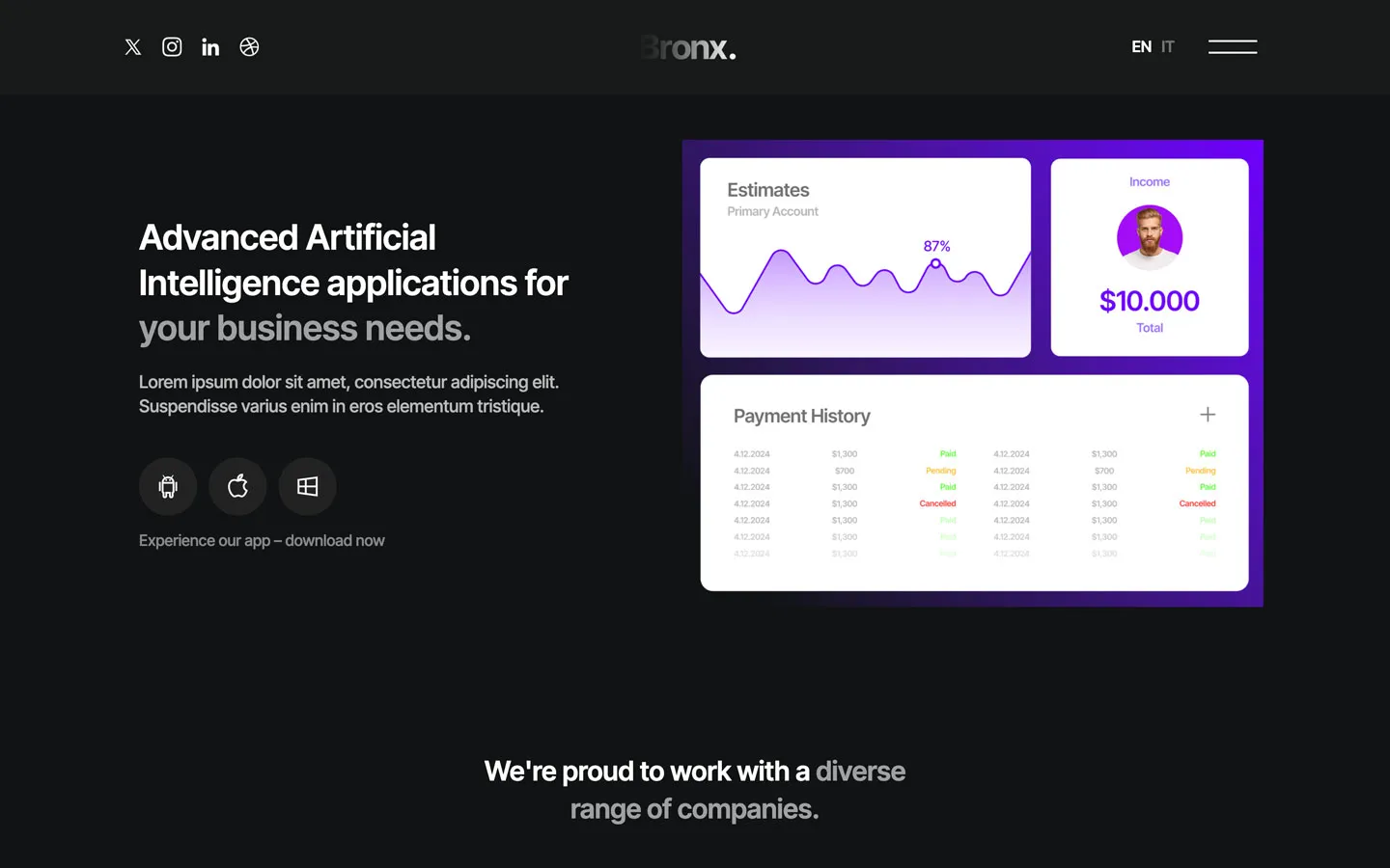Bronx eC Technology Webflow Template