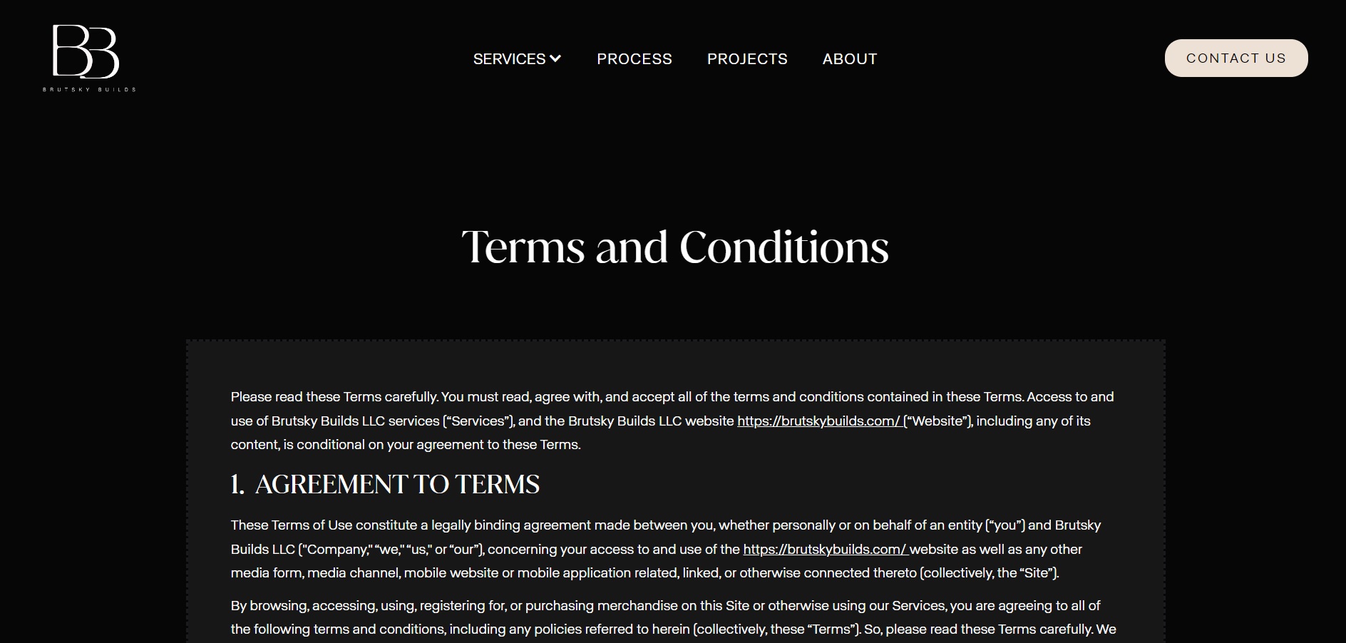 Terms & Conditions | Brutsky Builds