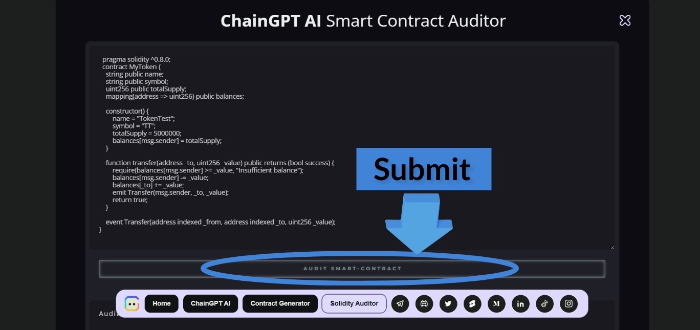 How To: Audit a Smart Contract with the ChainGPT AI