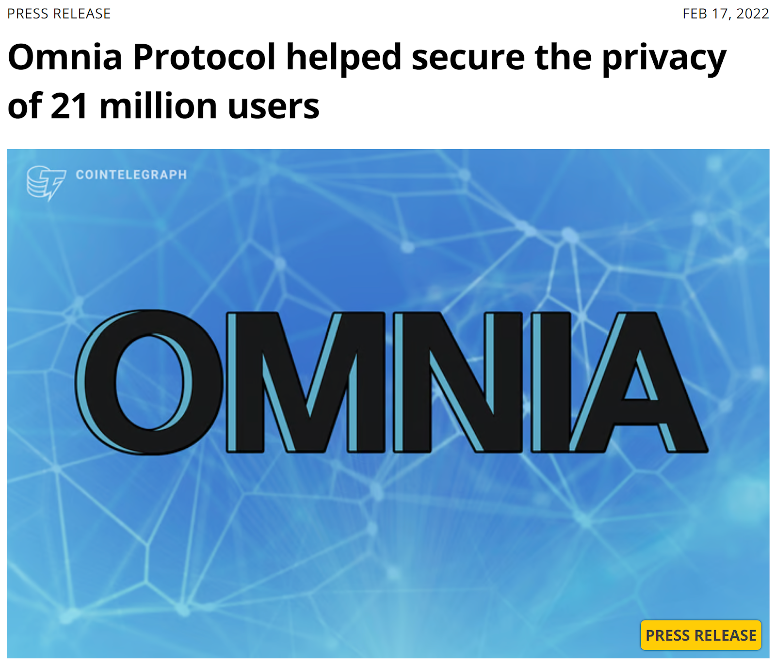 OMNIA Protocol Joins ChainGPT Pad's Incubation Program: Securing the Future of Web3