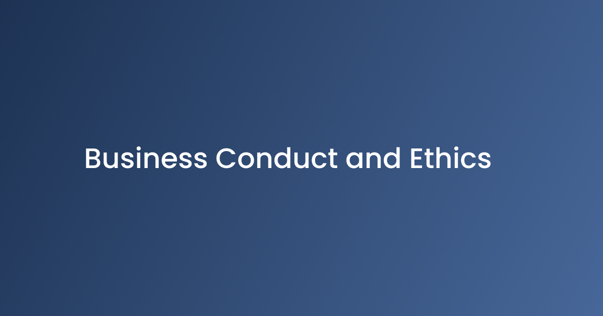 Business Conduct and Ethics | ASE Holdings