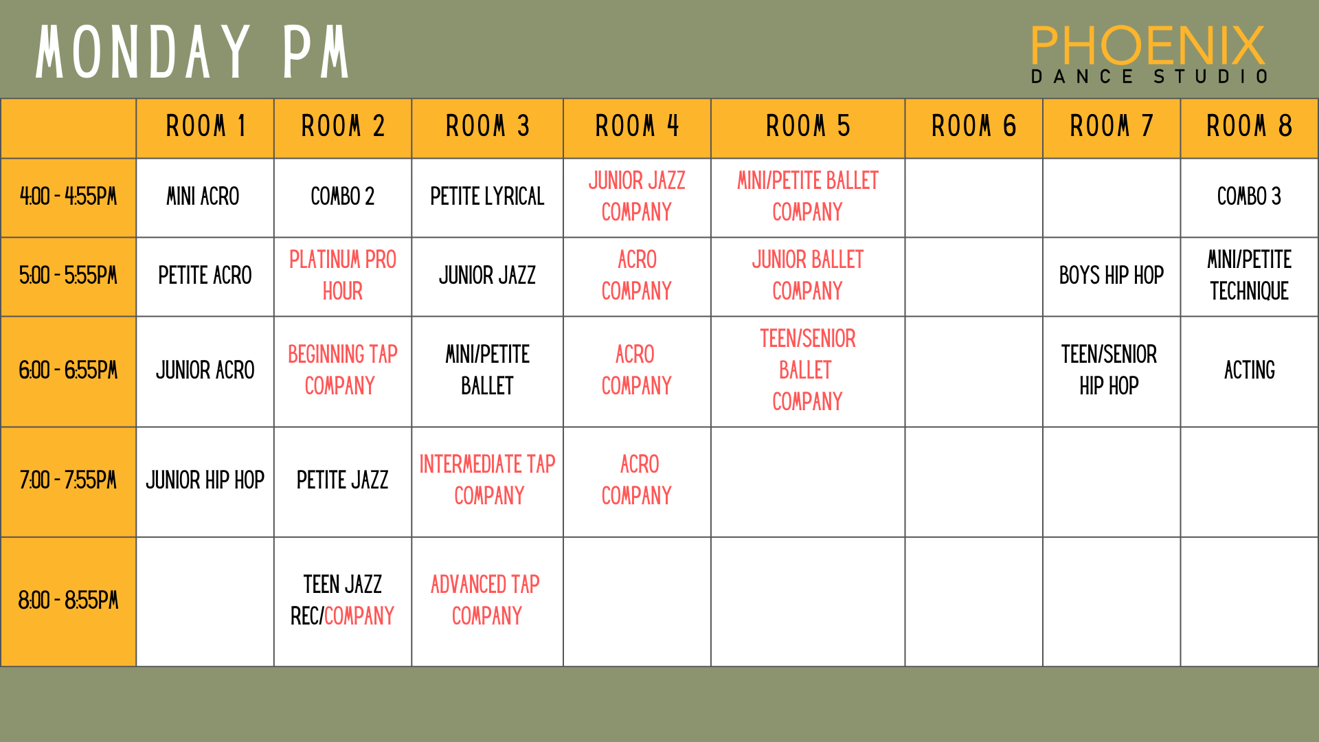 Class Schedule & Registration