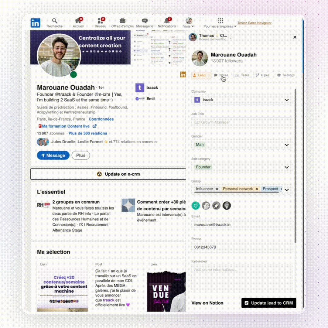 n-crm: Notion CRM connected to LinkedIn n-crm: Notion CRM connected to LinkedIn