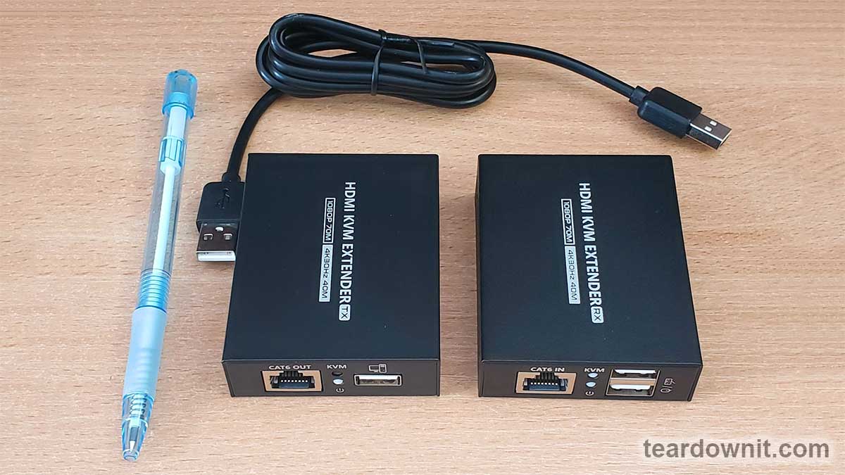 Transmitting HDMI USB and HDMI KVM signals over twisted pair cable ...